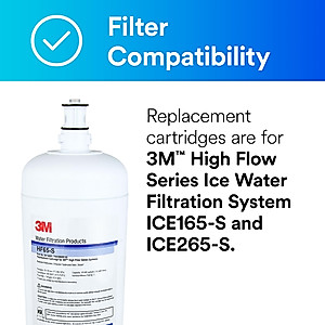 3M Water Filtration Replacement Cartridge HF65-S for Ice Series ICE165-S and ICE265-S, 5613409
