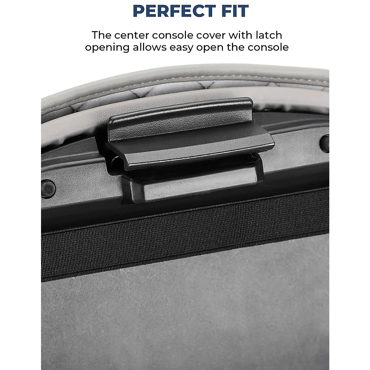 ISSYAUTO Center Console Cover Compatible with 2009-2015 Pilot, Leather Armrest lid Cover Arm Rest Covering for Car, Well-Make Durable Middle Console Cover Armrest Box Protective Cover, Gray