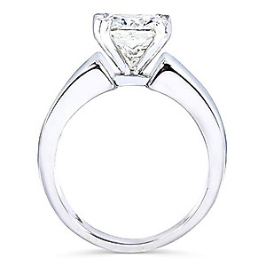 Kobelli Cushion-cut Moissanite Solitaire Engagement Ring 2 CTW 14k White Gold, Size 7