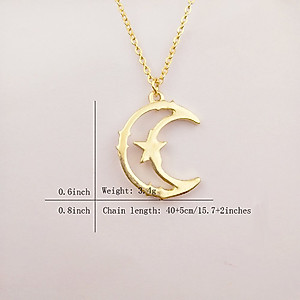 MYANAIL Nine Planets Pendant Necklace Sailor Moon Guardian Star Clavicle Necklace, Astronomy Enthusiast Gift Jewelry (Moon)