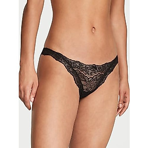 Victoria's Secret Dream Angels Lace Cheekini Panty, Underwear for Women, Black (M)