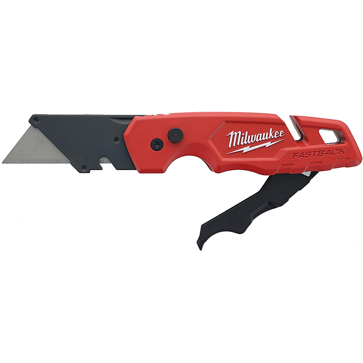 Milwaukee 48-22-1502 Fastback Folding Utility Knife with 5 Blade Storage, Wire Stripping Compartment, and Gut Hook