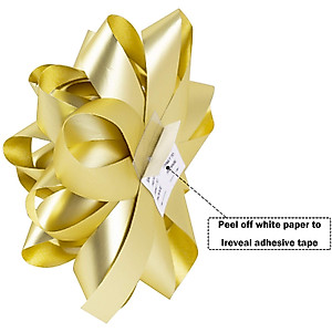 WRAPAHOLIC 40 Pcs Gift Bows Assortment - 28 Assorted Size Gift Bows(Gold&Silver&White), 1 Pull Bow, 2 Tinsel Bows, 2 Fountain Bows, 2 Curly Bows, 4 Curling Ribbons, 1 Cotton Twine