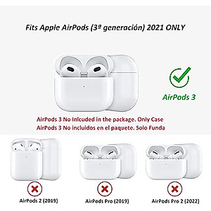 USTIYA Case for AirPods 3 Clear 2021 Protective Cover Transparent Key Chain Strap Protection Wireless Charging