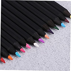 Tofficu Black Pencils 1 Set 24 Black Outfit Black Colored Pencils Artist Colored Pencils Coloring Pencils with Case 24 Color Pencils Paper Tube Bamboo Black Natural s Black Suits