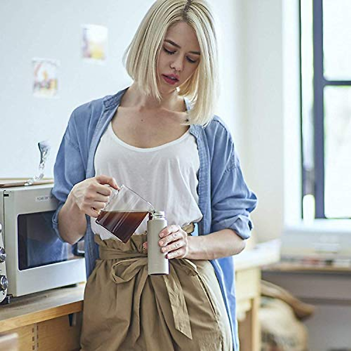 Poketle Personal Insulated Bottle, Small 120ml, Stainless Steel, Lightweight, Beige