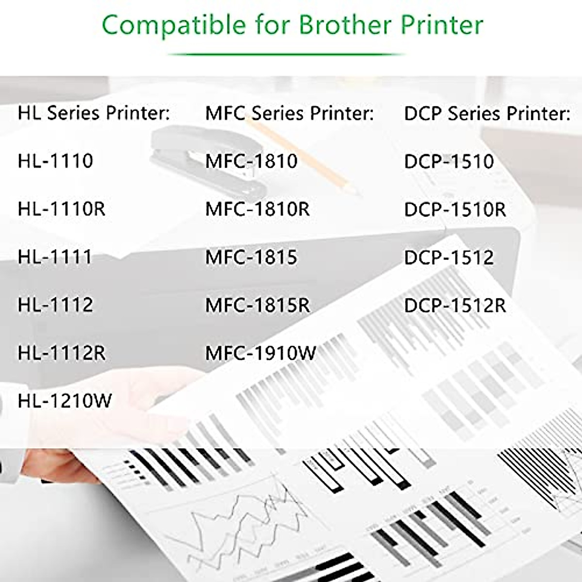 greencycle 4 Pack TN-1000 High Yield Black Toner Cartridge Compatible for Brother TN1000 MFC-1815 MFC-1815R Laser Printer