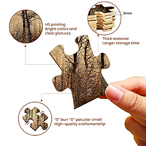 WOZUIBAN Adult Puzzle Classic Jigsaw Puzzle 1000 Pieces Wooden Puzzle DIY Forest Map Bear Modern Home Decor Unique Gift Intellectual Game 75x50cm