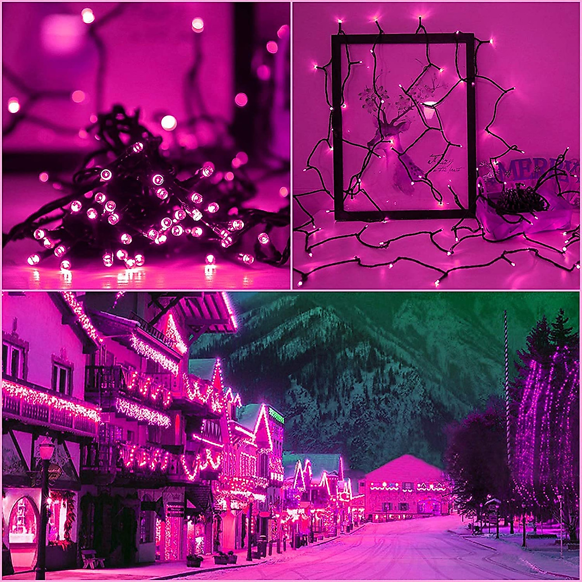 Solar String Lights AcaJoe Christmas Fairy Lights 1 Pack 33 Ft 100 LED 8 Modes Twinkle Lighting Outdoor Waterproof Solar Powered Tree Lights for Halloween Party Garden Decor