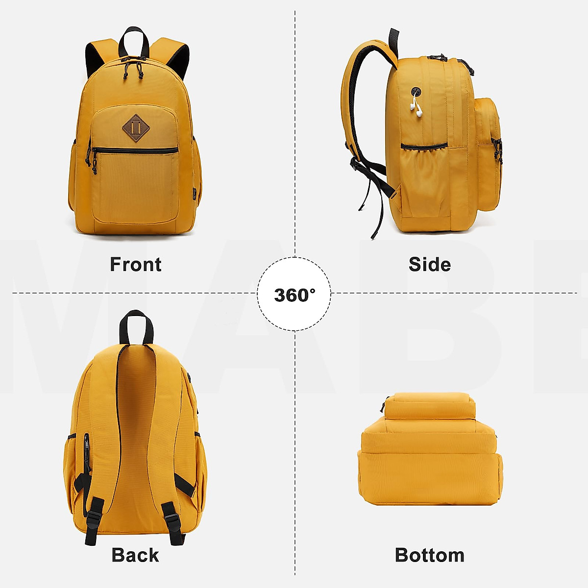 Backpack for Men and Women,ChaseChic WaterResistant Lightweight School Backpacks 15-in Laptop College Travel Bookbags,Yellow