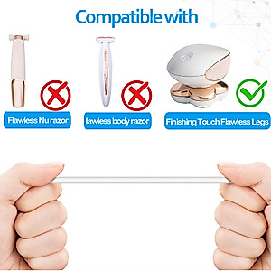 Charging Cable Replacement for Flawless Legs Shaver, 2 Pack Power Cord Electric Trimmer Charger Cable Charger Cord for Finishing Touch Flawless Legs Hair Remover Electric Shaver for Women, White