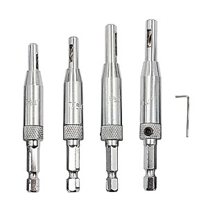 4Pcs HSS Door Window Cabinet Self Centering Hinge Drill Bits Set Center Hinge Drill Bit Mill Tool for Opening Hole-5/64 Inch 7/64 Inch 9/64 Inch 11/64 Inch