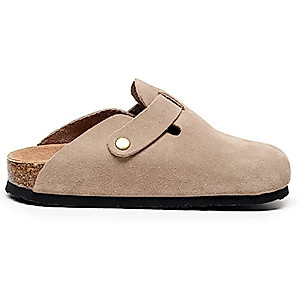 guoluofei Clogs for Women, Womens Clogs- Mules House Slipers with Arch Support and Adjustable Buckle Brown