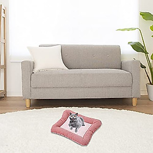 Dog Bed Mat - Soft Crate Mat with Anti-Slip - Pet Mattress for Dog/Cat Sleeping/2183 (Color : Pink)