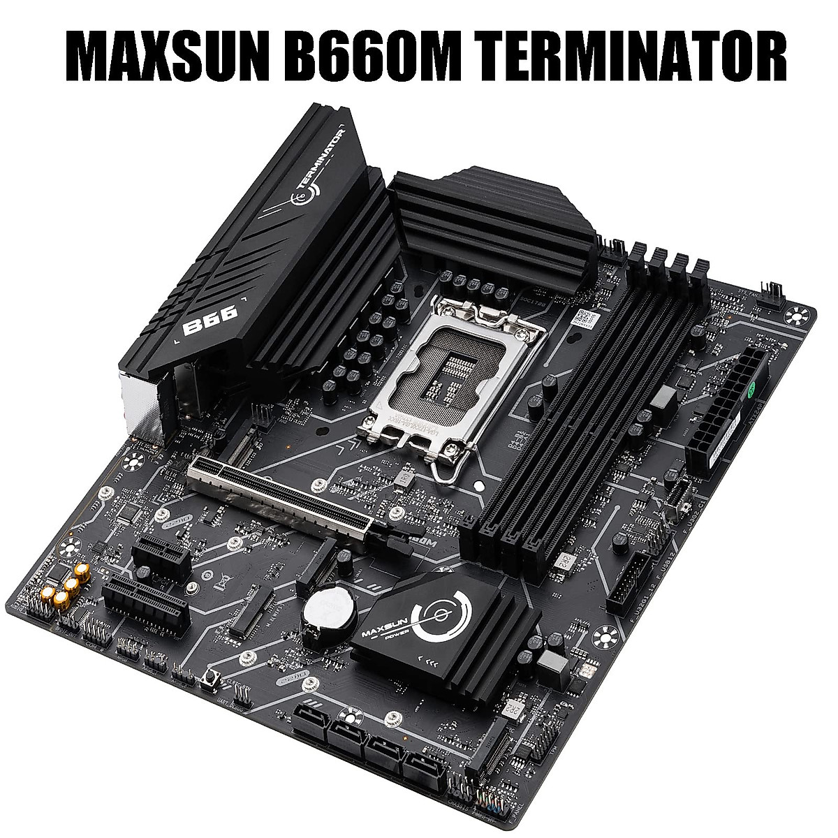 MAXSUN Terminator B660 LGA 1700(Intel 12th Gen) mATX Motherboard (PCIe 4.0, DDR4,3xM.2 Slots, 2.5Gb LAN, DP, 2 x HDMI, VGA, Rear USB 3.2 Gen 1, Front USB 3.2 Gen 2 Type-C)