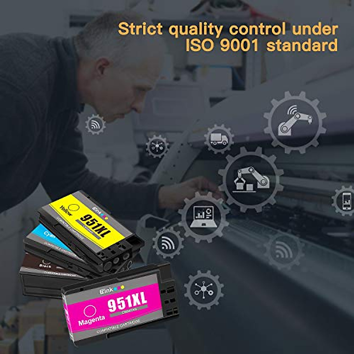 E-Z Ink (TM) Compatible Ink Cartridge Replacement for HP 950XL 951XL 950 XL 951 XL for OfficeJet Pro 8610 8600 8615 8620 8625 8100 276dw 251dw (3 Black, 2 Cyan, 2 Magenta, 2 Yellow, 9 Combo Pack