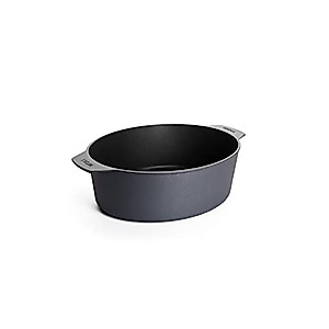 Woll Plus/Diamond Lite Induction Oval Roaster with Lid, 6.3 Quart, 10, Gray