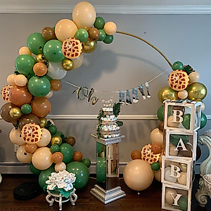 Green Brown Balloons 60 Pcs Jungle Safari Sage Green Brown Gold Cream Balloons Retro Khaki Brown Avocado Green Apricot Balloon for Boys Giraffe Woodland Animal Baby Shower Birthday Party Decorations