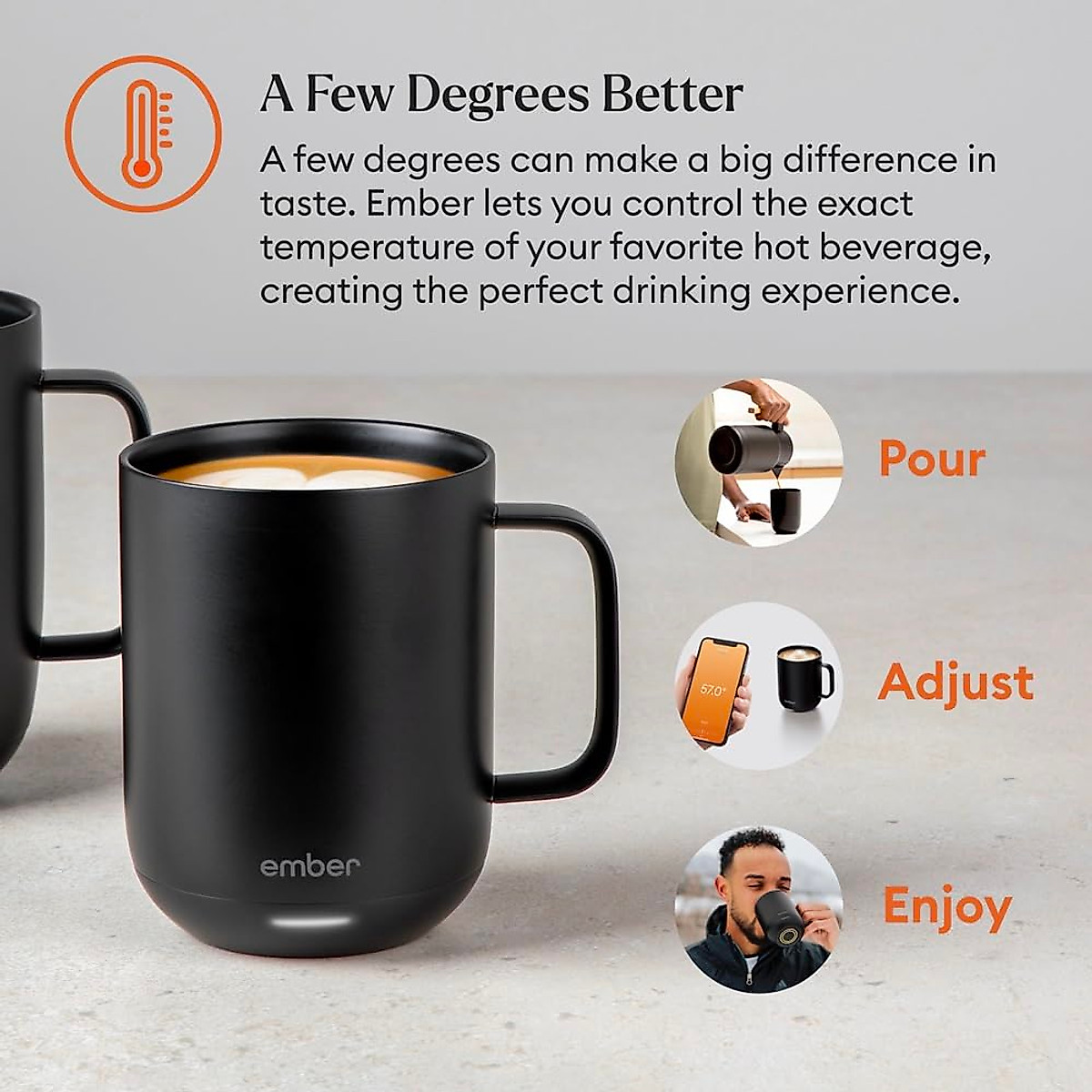 Ember Temperature Control Smart Mug 2, 10 oz, Black, 1.5-hr Battery Life - App Controlled Heated Coffee Mug - Improved Design
