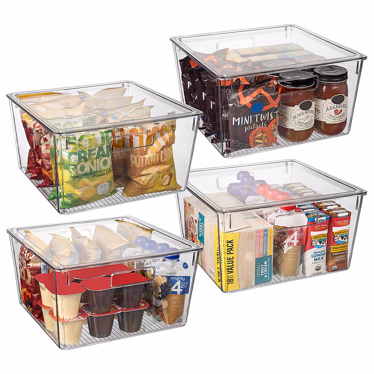 ClearSpace Plastic Storage Bins with Lids XL – Perfect Kitchen Organization or Pantry Storage – Fridge Organizer, Pantry Organization and Storage Bins, Cabinet Organizers