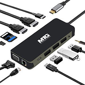 MTG Bundle 24" inch1080p LCD Monitor - Full HD, 75Hz, 3ms, VESA Mountable, USB C Docking Station 10 in 1 Hub (Power Adapter not Included) for Windows and Mac, with MTG Wireless Keyboard and Mouse