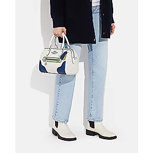 COACH Rowan Satchel In Signature Canvas, Illusion Glacier White Multi