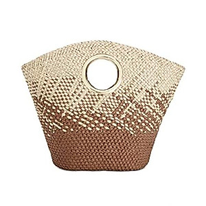 INC Straw Open Handle Tote