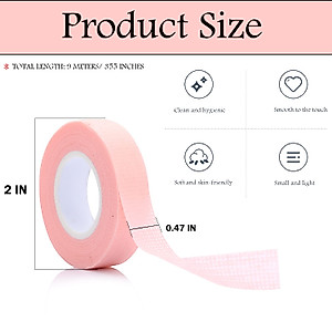 6 Rolls Eyelash Tape,Adhesive Fabric Eyelash Extension Tape,Breathable Micropore Fabric Tape for Eyelash Extension Supplies,9 m/10 yard Each Roll (Pink)
