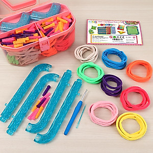 IQKidz Weaving Loom Kit Toys, DIY Arts and Crafts for Kids and Adults, Ideal Gifts for Girls Ages 5 6 7 8-12 13, Easy Potholder Loom Knitting Activity for Beginners, 224 Craft Loops