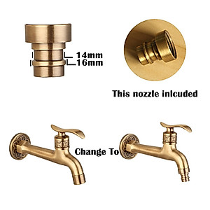 TOLIWEL Antique Brass Outdoor Garden Faucet Bathroom Wall Mount Decorative Water Hose Single Cold Tap G 1/2 inch Connection Spigot