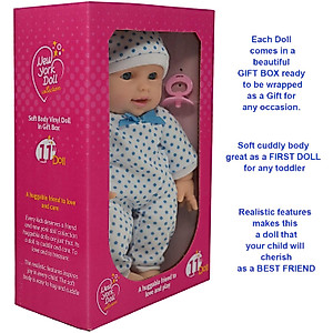 11 inch Soft Body Boy Baby Doll in Gift Box - Doll Pacifier Included -Toy Dolls for Boys and Toddlers