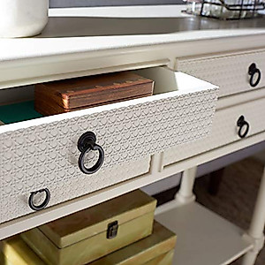 Safavieh Home Collection Haines White 4-Drawer Bottom Shelf Console Table