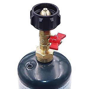 METER STAR QCC1 Propane Filler Adapter for Camping Grill 1LB Cylinder Tank from 20~40LBS Cylinder with ON-Off Control Valve LP Gas Refiller