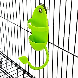 Bird Feeding Cup Rack Bird Food Holder Cuttlebone Holder Bird Cage Bowl Stand Food Fruit Holder for Cockatiel Parrot Macaw Birds Small Animal 2 Pack