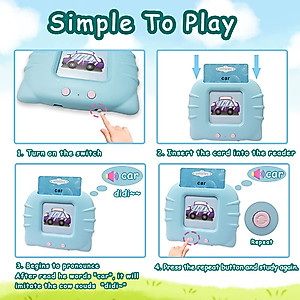 BAOXUE Toddler Learning Toys for 1 2 3 4 Year Old Girls Boys,Educational Toys for Toddlers Ages 2-4,Talking Flash Cards with 224 Sight Word,Speech Therapy Autism Toys Birthday Gift for Kids 1-3 (A)