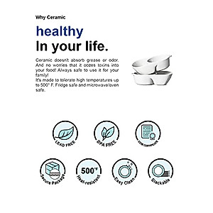 LE TAUCI Chip and Dip Bowls, Anti-Soggy Cereal Bowl, Soup and Side/Cracker Bowls Sets for Breakfast, Soup and Sandwich, Bread Dipping Bowls, Set of 2, White