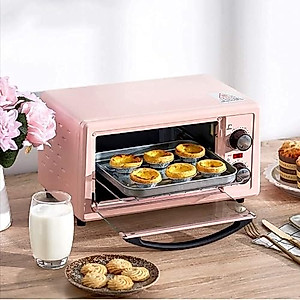 Convection Toaster Oven, Mini Oven with Grill Rotisserie Electric Oven and Hob Packages Hob Cookers Timing Wide-Area Temperature Control 11L Mini Ovens Toaster Oven Air Fryer, (Color : Pink)