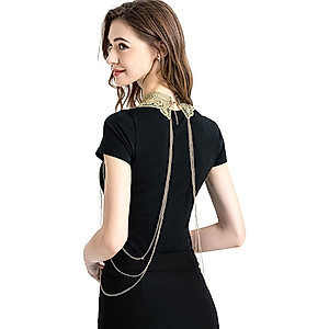 Gold Flower Lace Bikini Body Chain Necklace Jewelry for Women