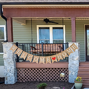 Burlap Welcome Home Banner, Rustic Welcome Home Party Decorations