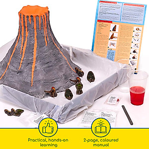 Thames & Kosmos Massive Erupting Volcano STEM Kit | DIY Giant Volcano Model, 1-Foot Tall | Includes Materials for Multiple Eruptions | Explore Volcanoes, Geology, Earth Science | Science Fair Project