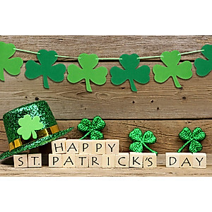 Tonak Felt Shamrock Clover Banner Hanging Shamrock Decorations Shamrock Ornament Decor for st Patricks Day Accessories Garland Banner st. Patricks Day Decorations Irish Day Party Supplies 20pcs
