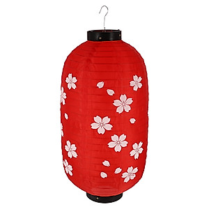 Japanese Style Paper Lanterns Asian Lantern Lamps Hanging Sushi Bar Lantern Traditional Silk Lantern-9.8 * 17.6Inch