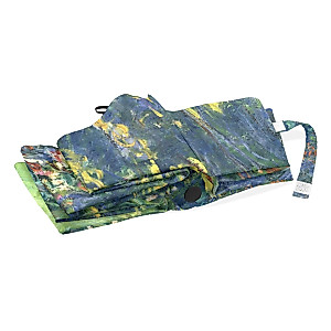 AHOMY Auto Open Close Umbrella, Monet's Water-Lily Pond Giverny Folding Travel Umbrellas for Rain and Sun