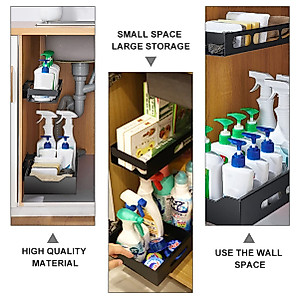 Alipis 1pc Home Organizer Function Sliding Organizers Out Bath Caddy Multi Square Telescopic Side for Storage Side-Pulling Draining Shelf Pulling Stainless Pull Holder Wall Steel Plastic