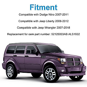 WMPHE 2 Pcs Rear ABS Wheel Speed Sensor Compatible with Jeep Wrangler Liberty 2008 2009 2010 2011 2012 2013 2014 2015, Dodge Nitro 2007 2008 2009 2010 2011, Replacement for 52125003AB, ALS1932