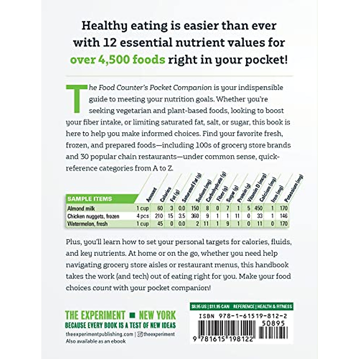 The Food Counter’s Pocket Companion, Fifth Edition: Calories, Carbohydrates, Protein, Fats, Fiber, Sugar, Sodium, Iron, Calcium, Potassium, and Vitamin D―with 30 Restaurant Chains