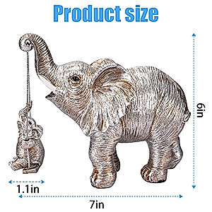 ZJ Whoest Elephant Statue. Elephant Decor Brings Good Luck, Health, Strength. Elephant Gifts for Women, Mom Gifts. Decorations Applicable Home, Office, Bookshelf TV Stand, Shelf, Living Room - Silver
