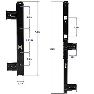 EVCUHASL Keyboard Slide, 14 Inch Heavy Duty Ball Bearing Drawer Slides, Undermount Keyboard Tray Slides, Black Powder Finished Cabinet Furniture Hardware with Adjustable Height Bracket