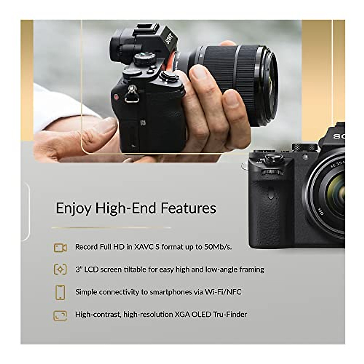 Sony Alpha a7II Mirrorless Digital Camera Bundle with 28-70mm f/3.5-5.6 Lens, Corel Software Kit, Camera Bag, 57-Inch Tripod, Rechargeable Battery and Dual Charger, 32GB SD Card, HDMI Cable (7 Items)