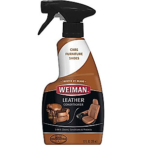 Weiman Leather Cleaner and Conditioner for Furniture - Cleans Conditions and Restores Leather Surfaces - UV Protectants Help Prevent Cracking or Fading of Leather Car Seats, Shoes, Purses